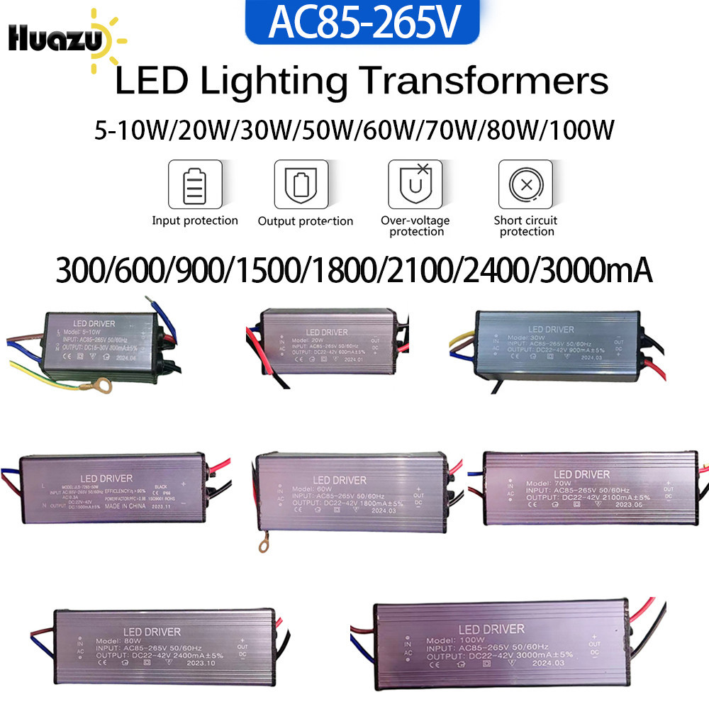 AC85-265V 5-10W 20W 30W 50W 60W 70W 80W 100W External Power Supply LED ...