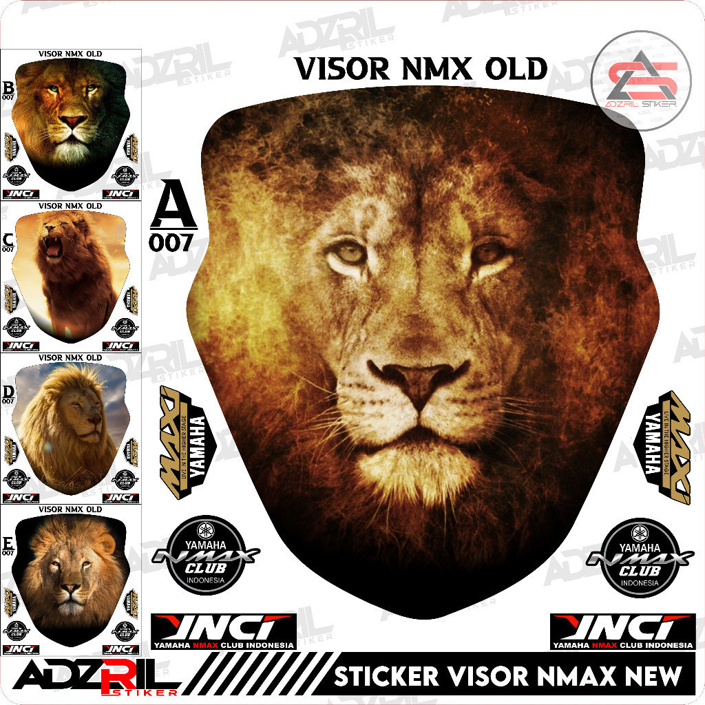 PUTIH Winshield visor sticker for yamaha nmax Old 155 2015-2019 lion ...