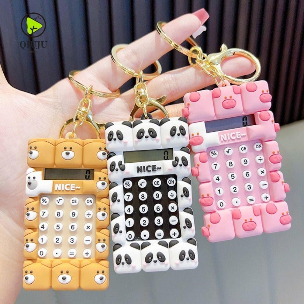 QIUJUU Key Chain, 8 Digits Display Candy Color Mini Calculator ...