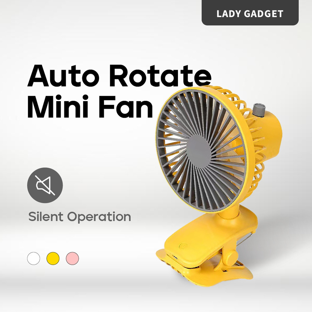 Auto-Rotate 】 3 Speed Clip Fan Auto-rotate Mini Table USB Charging Fan ...