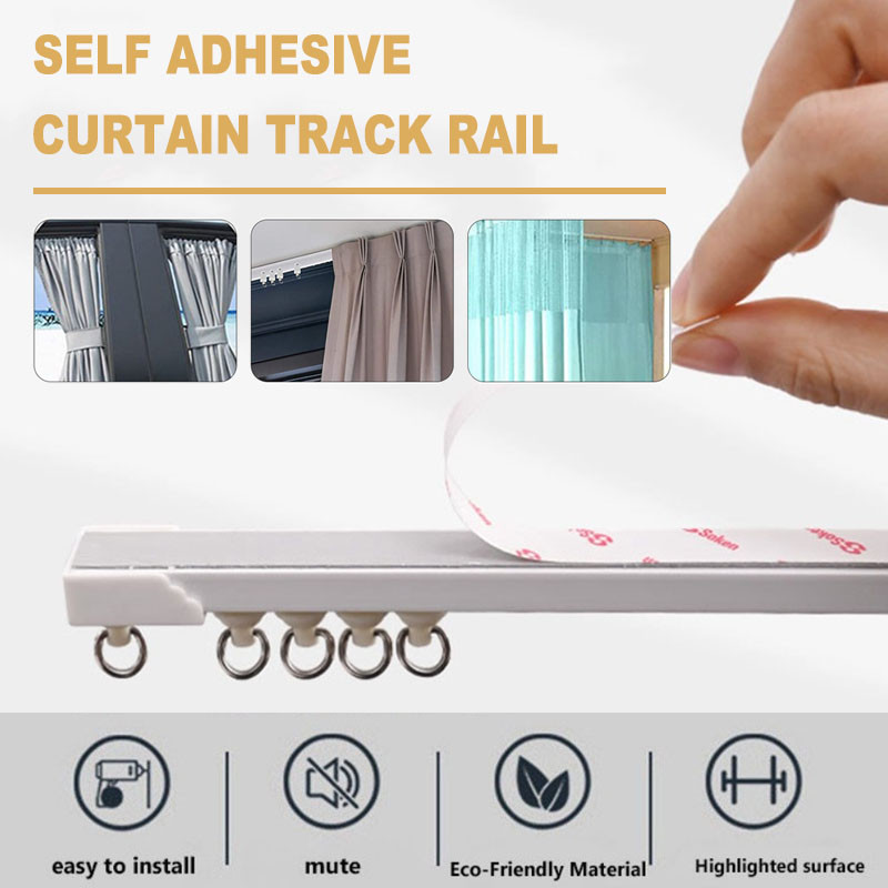 Self Adhesive Curtain Rail Track Strong Adhesive Door Curtains Cabinet ...