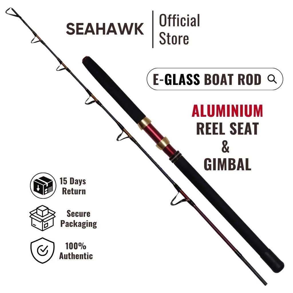 Seahawk Grouper Sensor E-GLASS Boat Rod | Aluminium Reel Seat and ...