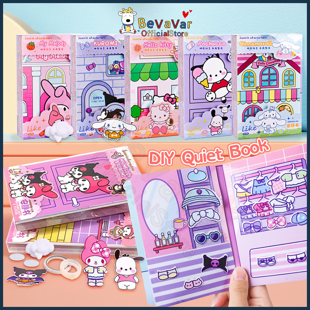 BEVAVAR Sanrio Quiet Book 安靜書 免裁剪 Sticker Book For Kids Kuromi DIY ...