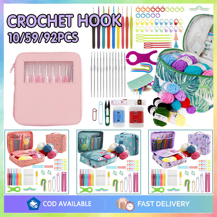 59/92PCS DIY Beginner Crochet Set Full Set of Crochet Knitting Tools ...