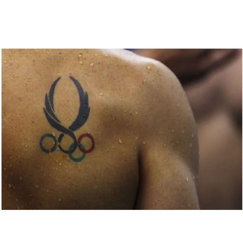 翅膀奥运五环纹身贴 个性潮流仿真彩绘刺青 防水持久Wings Olympic Five-Ring Tattoo Stickers Unique ...