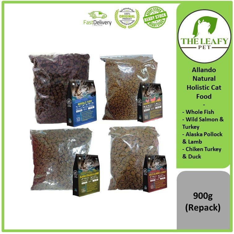 Allando Natural Holistic Dry Cat Food Whole Fish / Salmon & Turkey ...