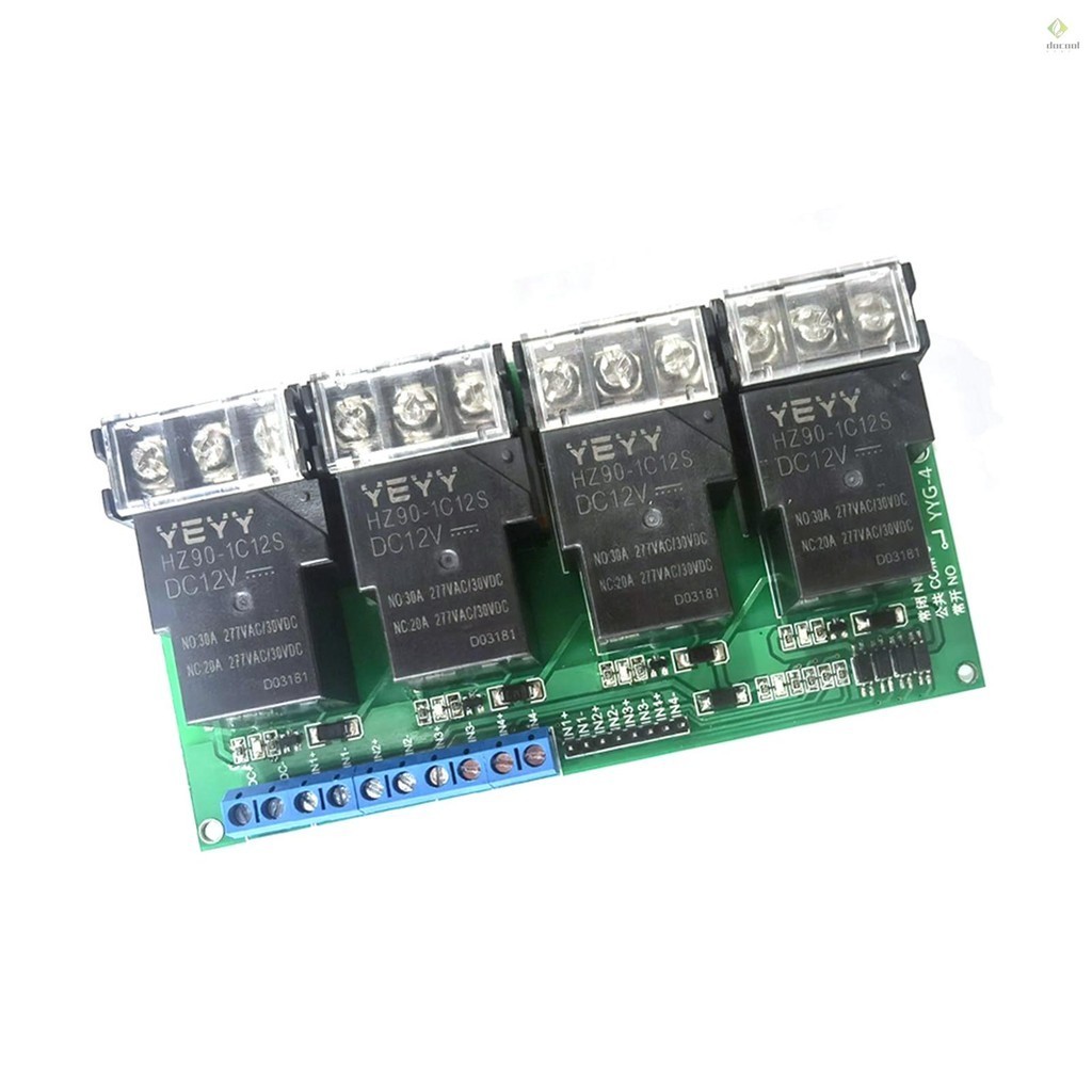 4-Channel DC 12V 30A Relay Module Control Board Optocoupler Isolation ...