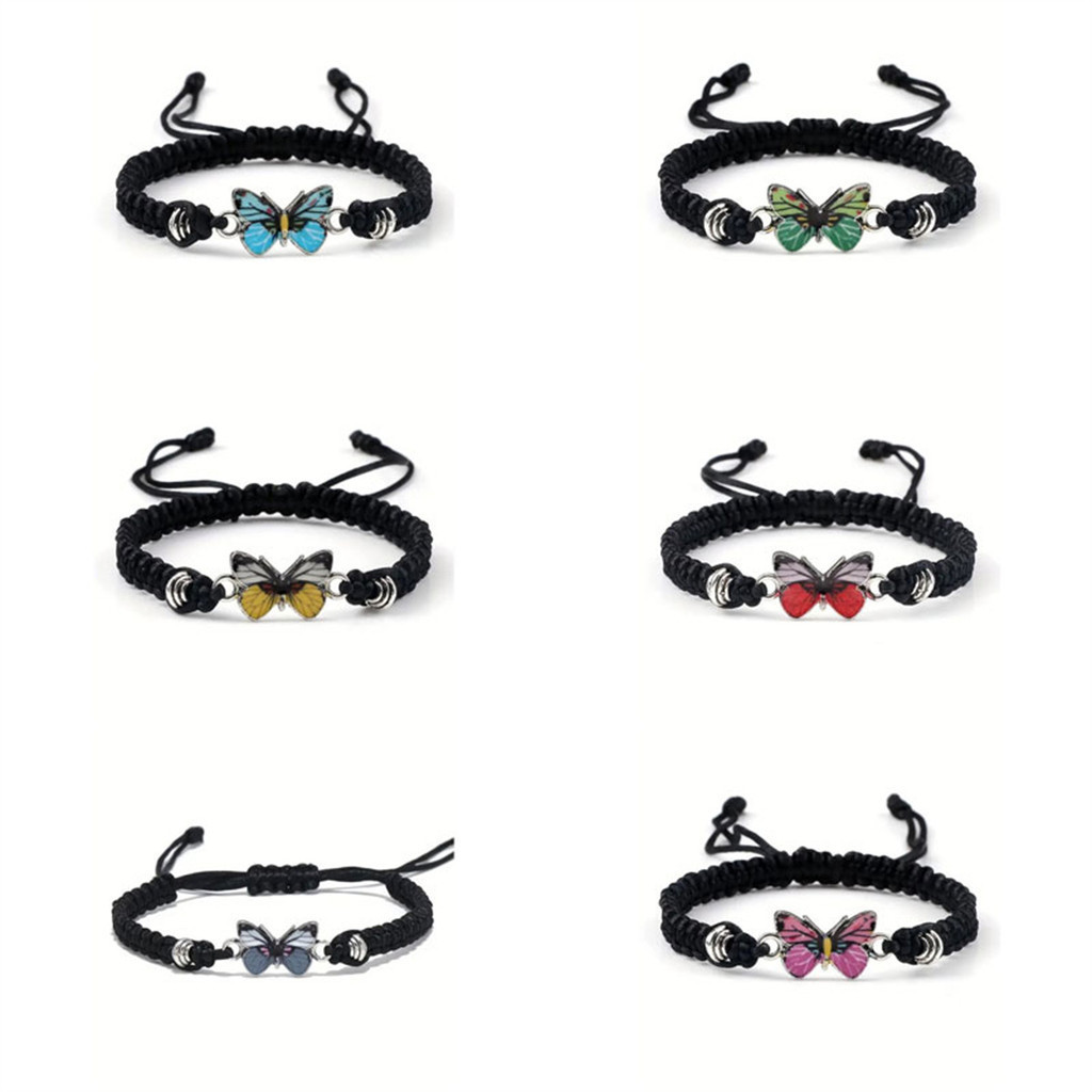 Ready Stock 1 PC Cute Butterfly Bracelet Women's Butterfly Knitted ...