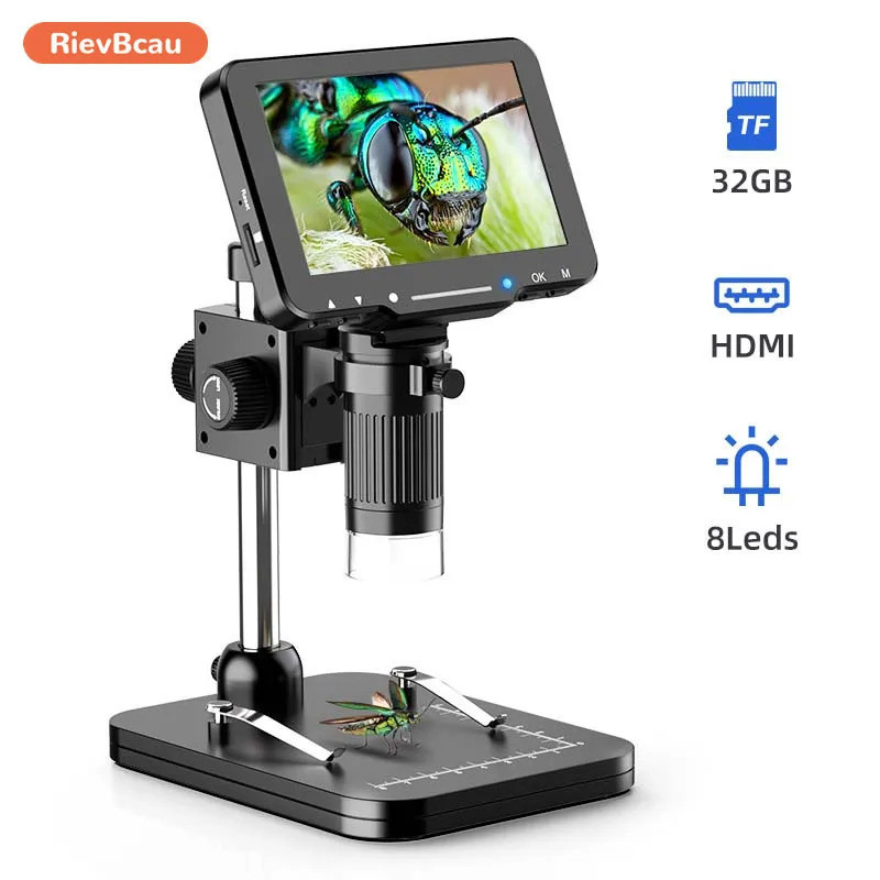 5 inch HD IPS Digital Microscope Electronics 500X 1000X Continuous Zoom ...