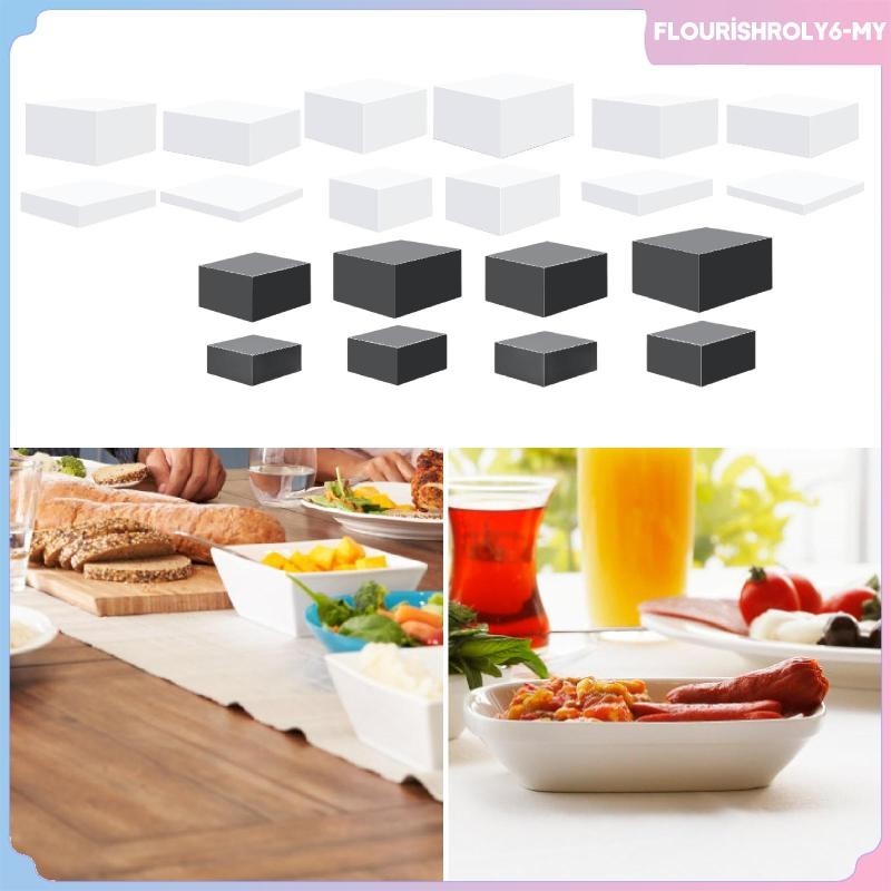 [flourishroly6] 4 Pieces Acrylic Cube Display Box Riser, Food Riser ...