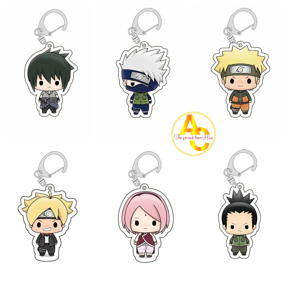 (Mica In acrylic) NARUTO ver Tiny ver Print Keychains Cute anime chibI ...
