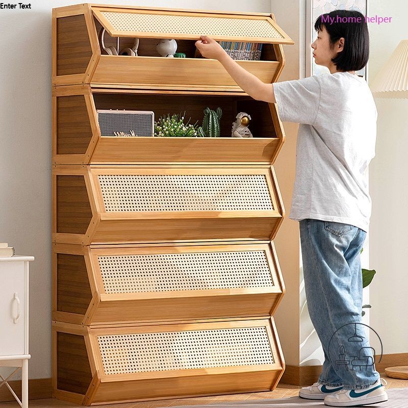 🔥Storage cabinet/floor standing storage rack/simple display cabinet ...