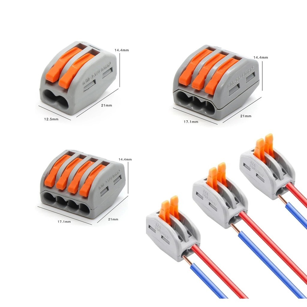 10pcs Quick Terminal Connector JM-212/ 213 /214 Hard And Soft Wire ...