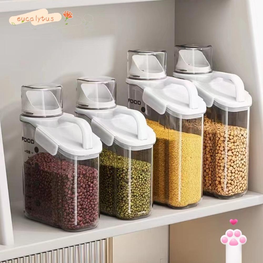 EU-FASHION Cereal Container, Food Grade Transparent Oatmeal Dispenser ...