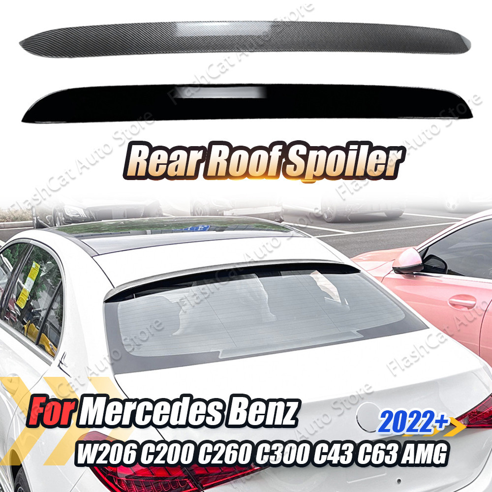 W206 Rear Trunk Mid Spoiler Tailgate Roof Middle Tail Wing Body Kit For ...
