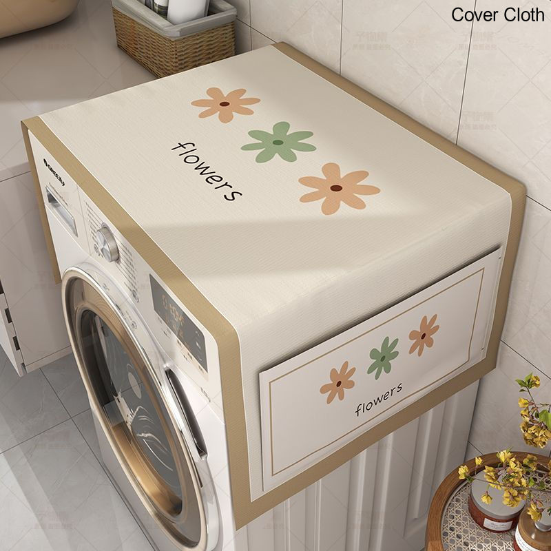 Drum Washing Machine Dust Cover Waterproof and Oil-proof Refrigerator Cover Cloth Microwave Oven ...
