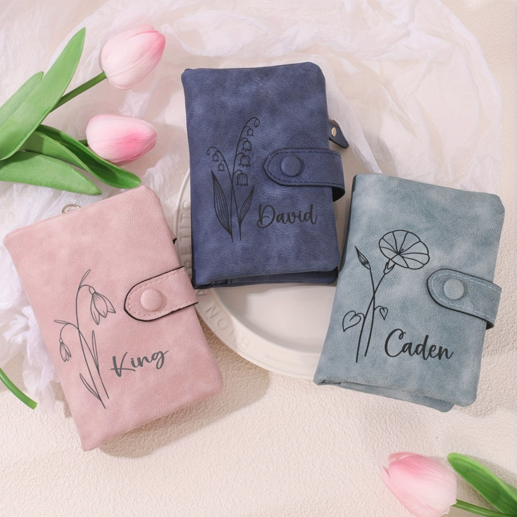 Engraving Name Coin Zipper Purse Ladies Wallets Lightweight Waterproof ...