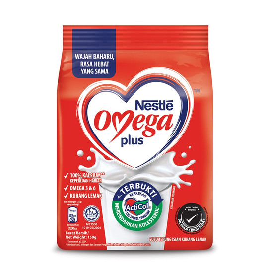 NESTLE Omega Plus Susu Tepung Isian Kurang Lemak 150G 600G 1KG | Shopee ...