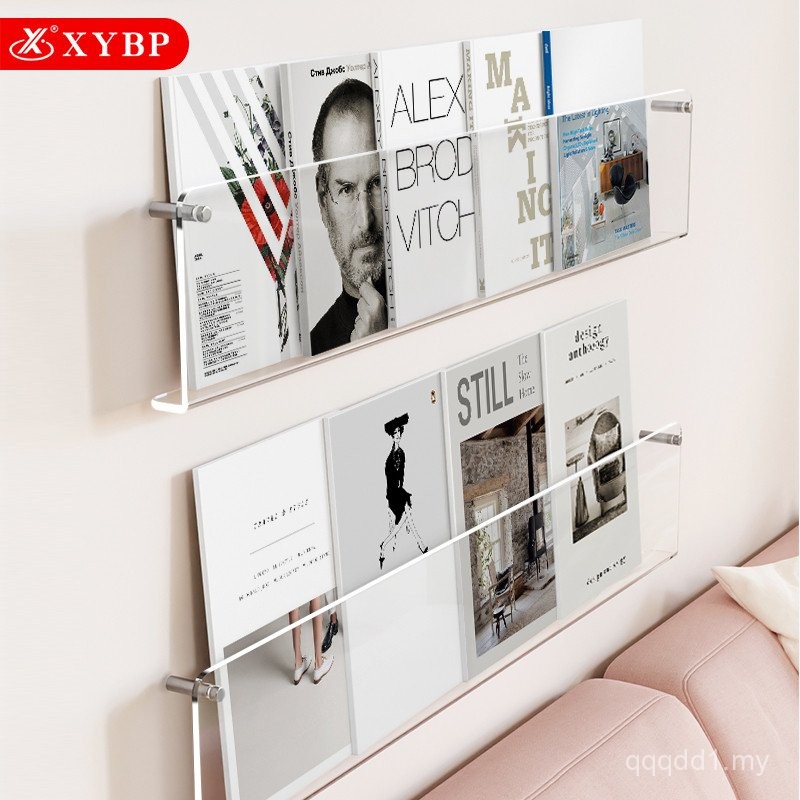 Acrylic Picture Book Magazine Rack Wall Shelf Wall-Mounted ins ...