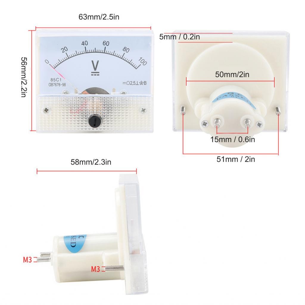 Yohooo Pointer DC Voltmeter Power Tester Electrical Current Detector ...