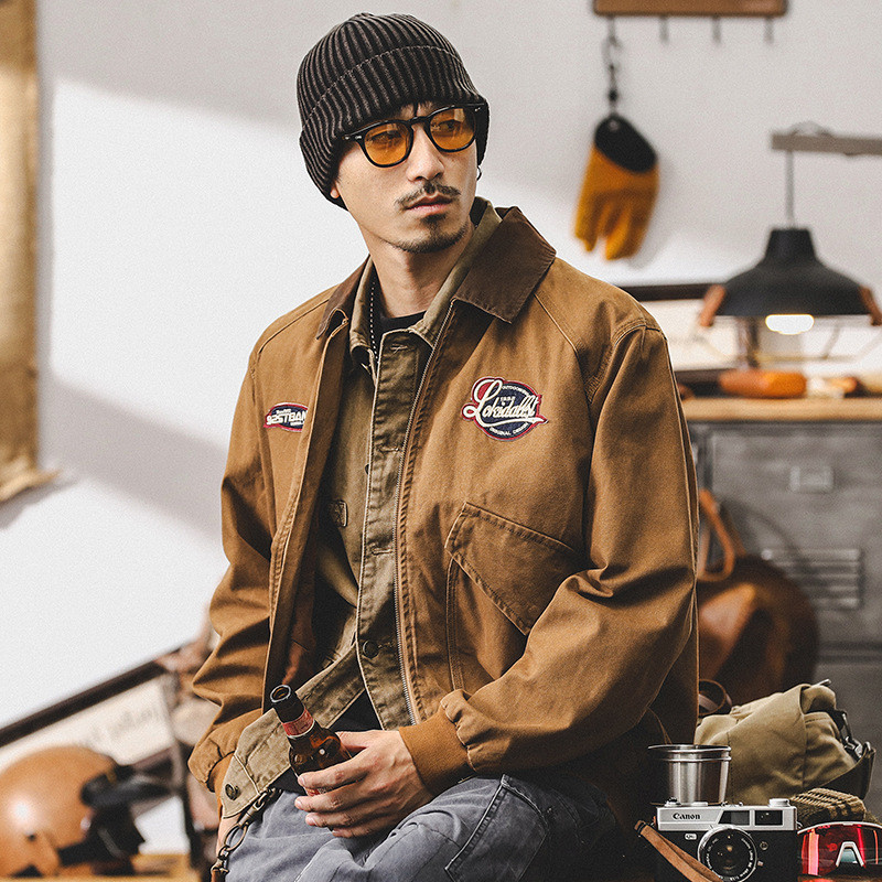 American Classic Retro Detroit Overalls Jacket Men Spring Autumn Style ...