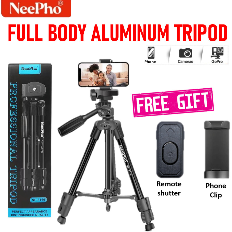 【ALUMINUM】Tripod 30-65cm Neepho NP-3160S Phone/Camera Stand Premium ...