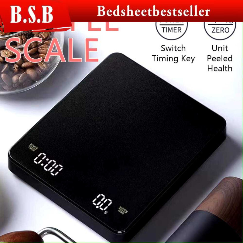 B.S.B Coffee Scale with Timer Wireless USB Charge Digital Coffee Weight ...