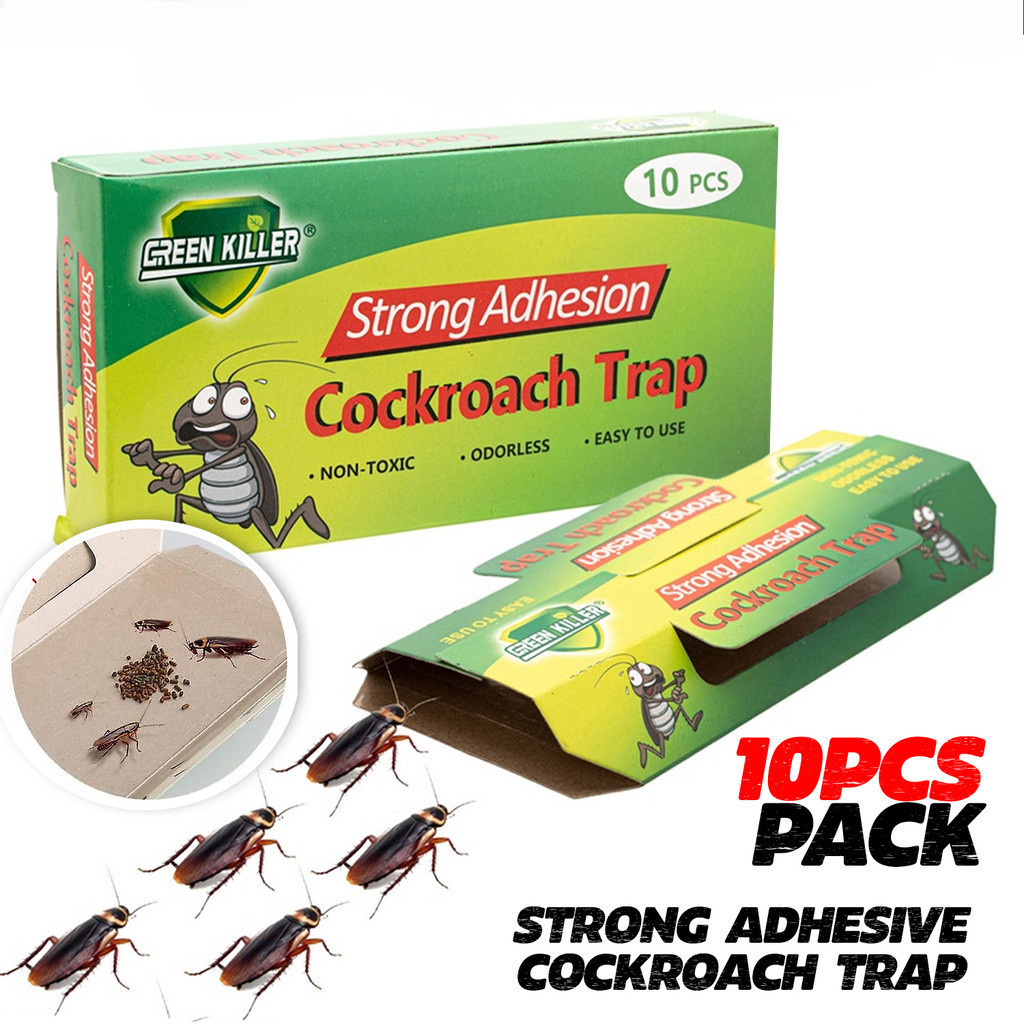 10pcs Green Killer Extra Strong Adhesive Cockroach Trap Insect Lizard ...
