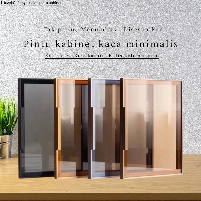 [Huaxia] Customized Simple Narrow Edge Tempered Glass Cabinet Door TV ...