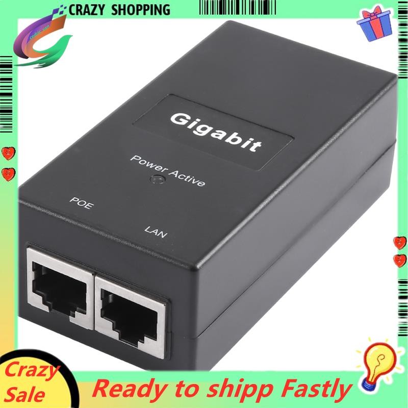 Gigabit POE Injector 10/100/1000Mbps/1G/2G Compatible IEEE802.3Af/At Passive Power Supply for ...