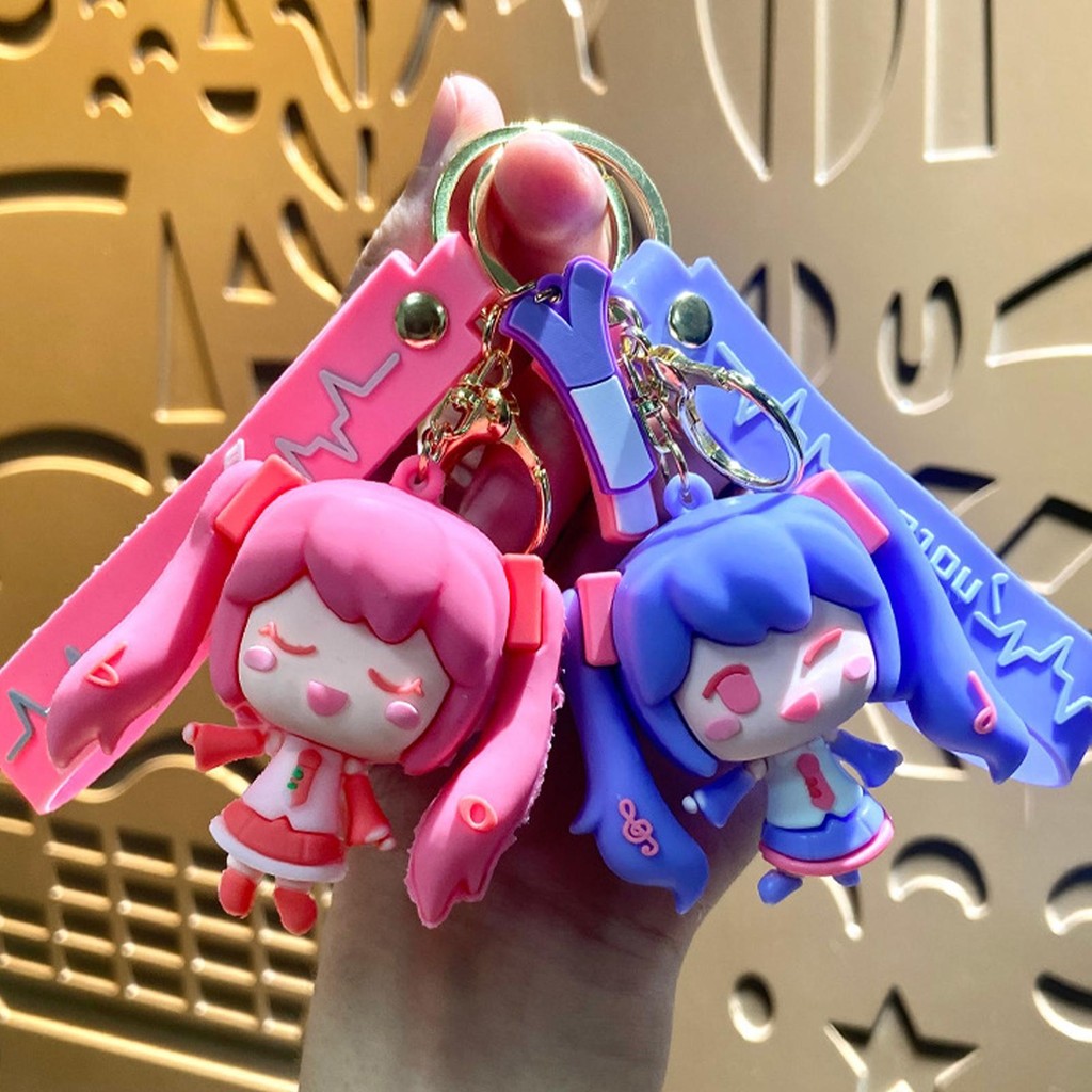 Cartoon Hatsune Miku Keychain Portable PVC Bag Hanging Anime Miku Bag ...