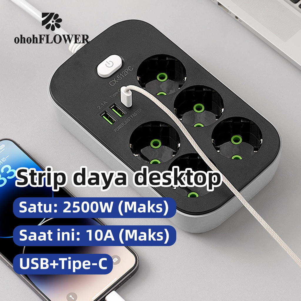 [Ready Stock] 2500W USB socket original power socket multi-purpose ...