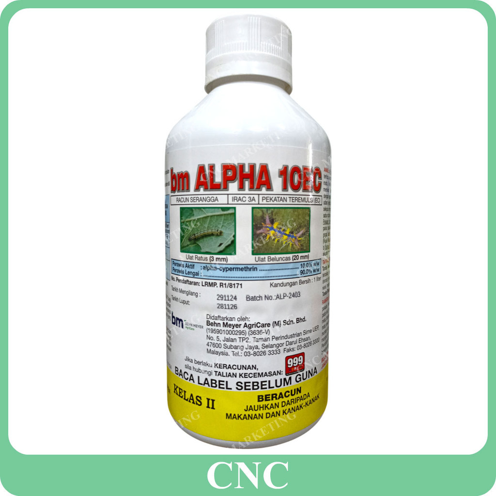 1L bm ALPHA 10EC Behn Meyer Racun Serangga Insecticide Alpha-Cypermethrin 10% Ulat Ratus Pucuk ...