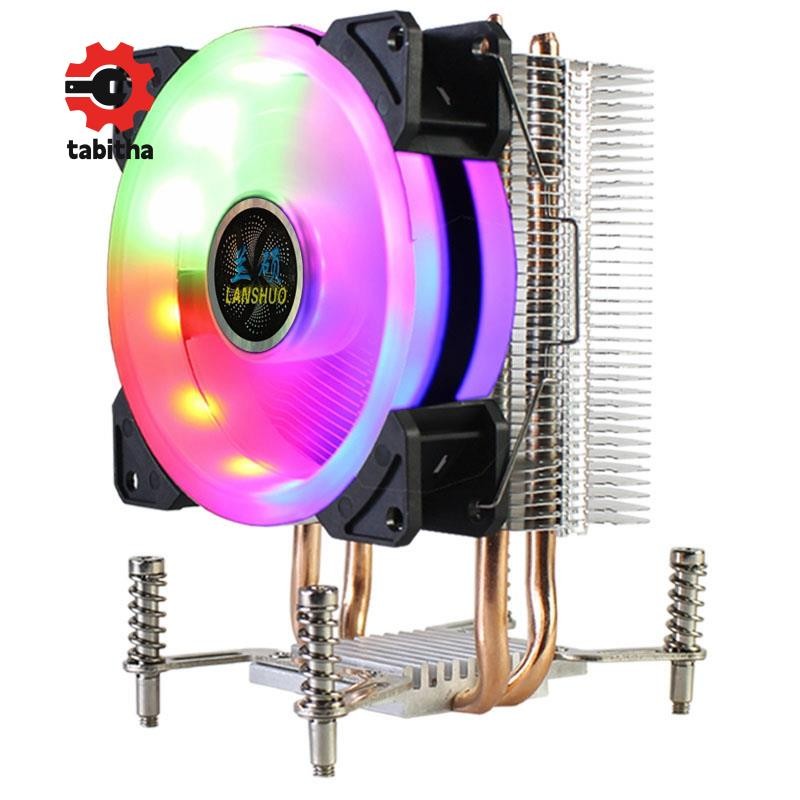 CPU Cooler 2 Heat Pipes RGB CPU Radiator Ultra Quiet Cooler Fan for LGA ...
