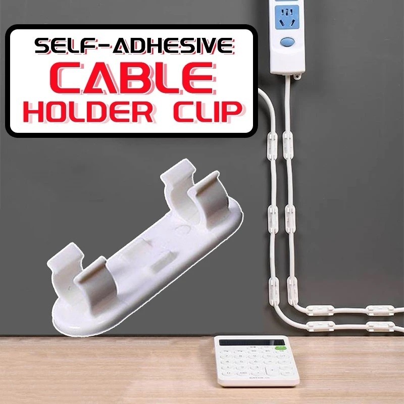 [10 pcs = 1 pack] Wire Self-Adhessive Cable Holder Clips Sticky Fixing ...