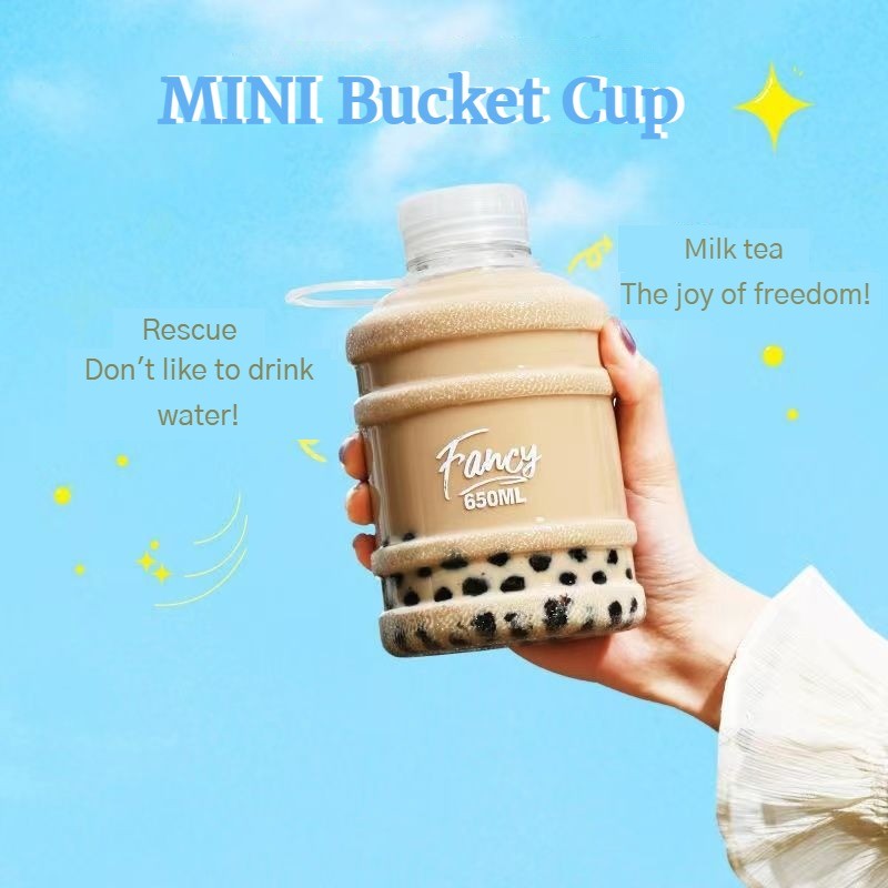 Creative mini bucket cup, made of food-grade plastic, is lightweight ...