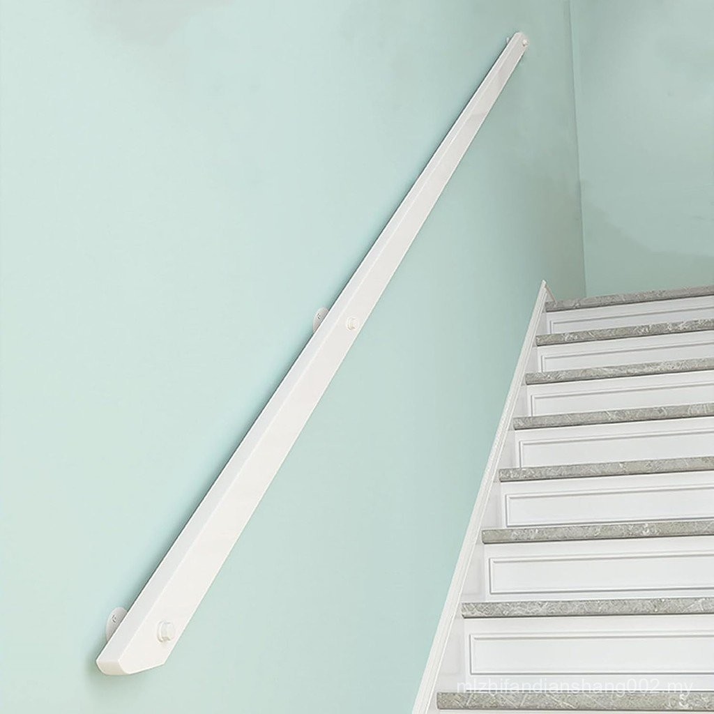 Staircase Wooden Handrail, Anti-Slip Indoor Stair White Handrail, Wall ...