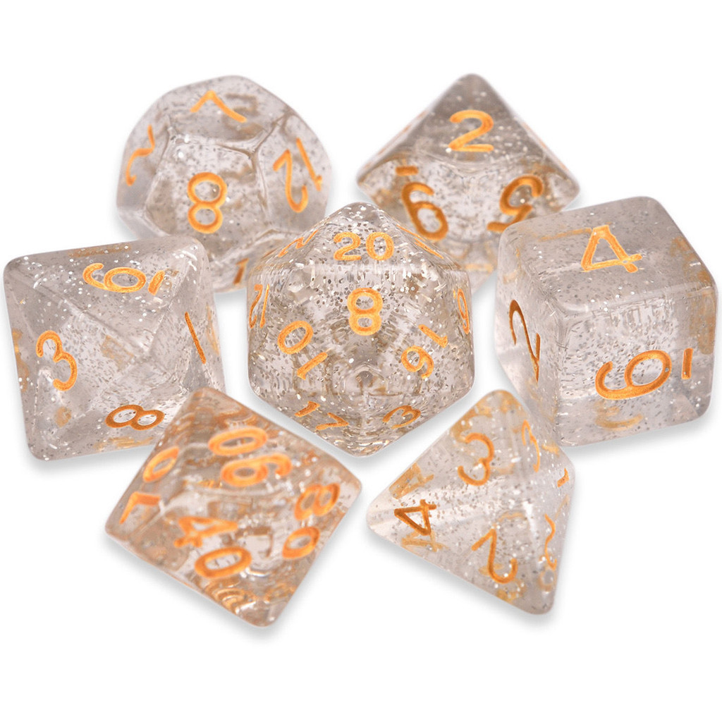7Pcs Transparent Multi-Sided Dice Digital Dice Running Group Board Game ...