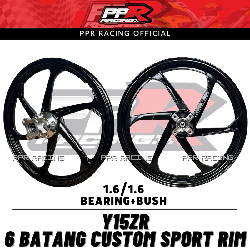 🔥 ENKEI 6 BATANG CUSTOM SPORT RIM ( FULL COP ) SIAP BEARING BUSH Y15 Y15ZR Y16 Y16ZR LC135 Y125Z ...