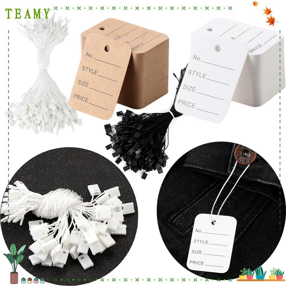 TEAMY 500/1000PCS Price Tags DIY Retail Snap Lock Fittings Hang Tag ...