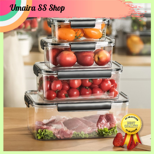 Transparent Plastic Food Container with Anti-Leaking Lid, 2.9L Capacity ...
