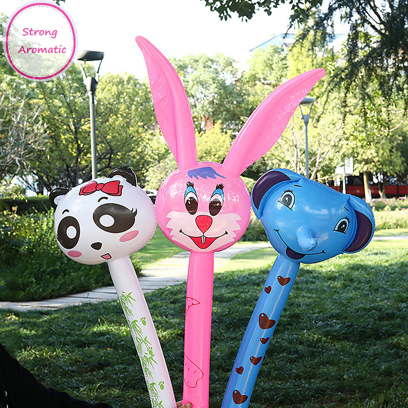 STRO Catoon Animals Inflatable Stick Farm Animals Pig Bunny Horse ...