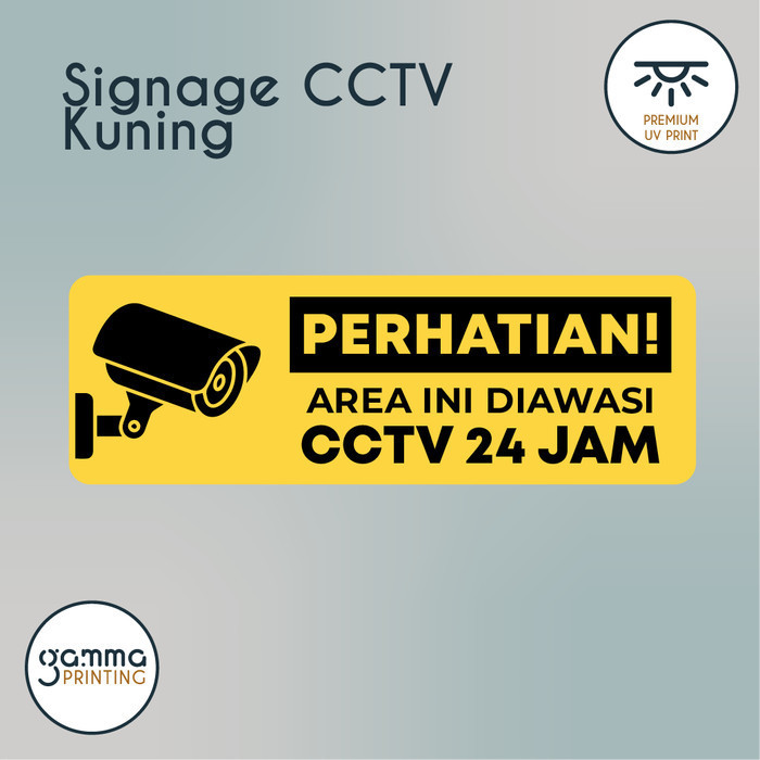 Yellow Acrylic CCTV Signage 24 Hours UV Print/Supervised Area Acrylic ...