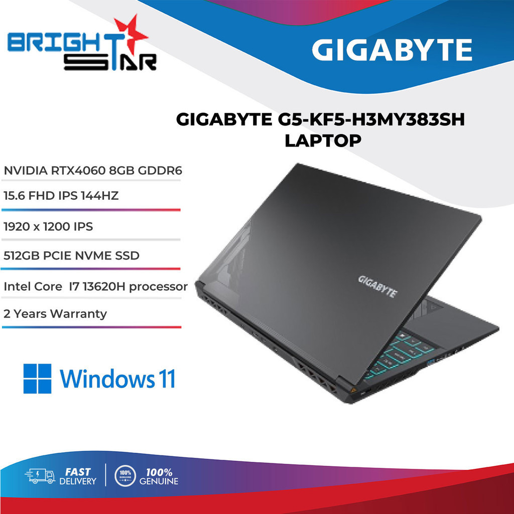 GIGABYTE G5-KF5 (H3MY383SH)15.6 FHD IPS 144HZ/I7-13620H/8GB/ 512GB SSD ...