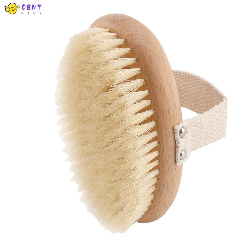 Exfoliating Brush with Natural Boar Bristles,Dry Brushing Body Brush ...