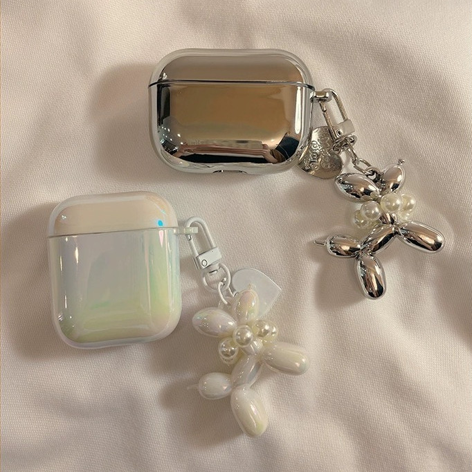 Korea Silver Plating Earphone Case Balloon Dog Pendant Keychain For ...