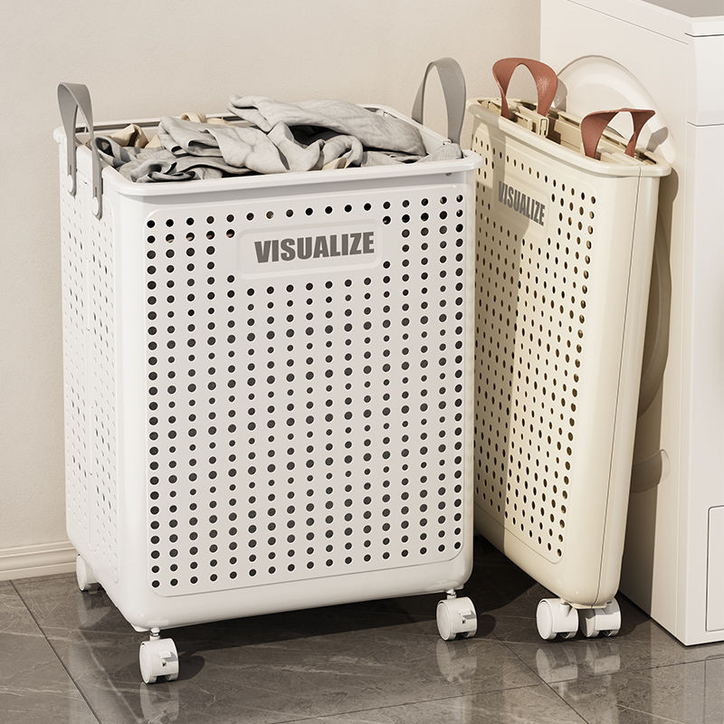 Plastic Collapsible Laundry Basket Household Foldable Laundry Basket ...