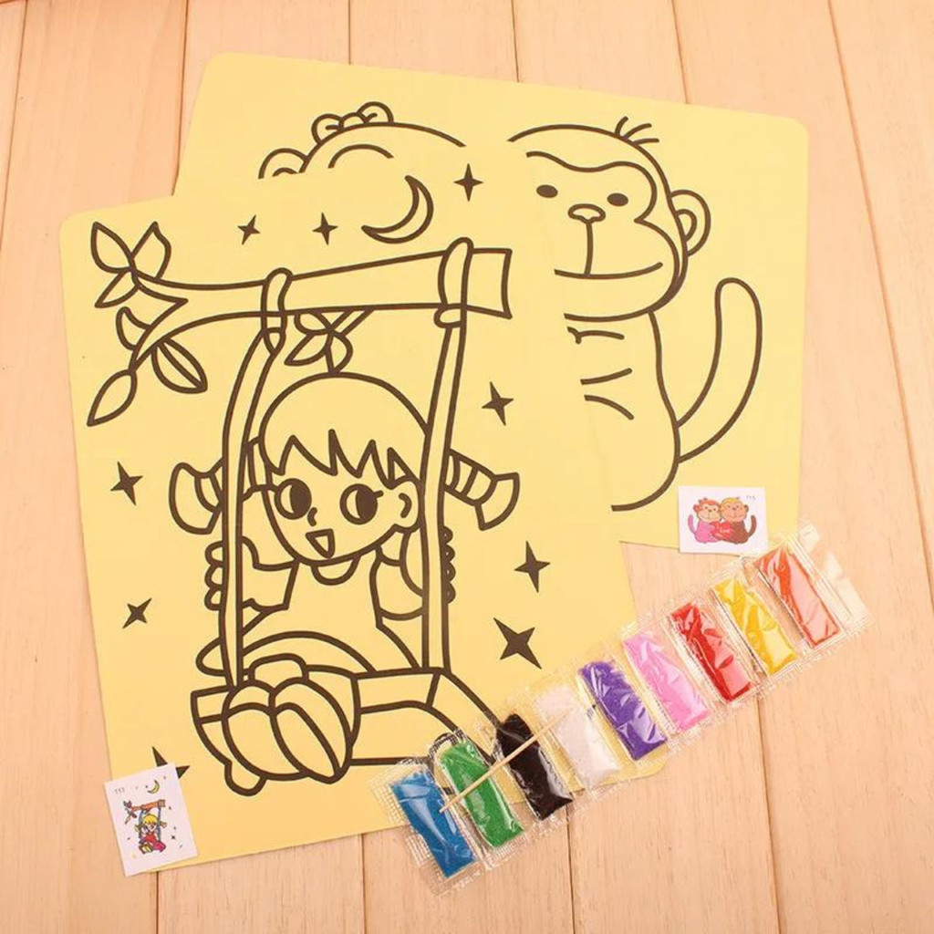 EASY1.SALES DIY Sand Painting Kids Toys Children Crafts Doodle Art Sand ...