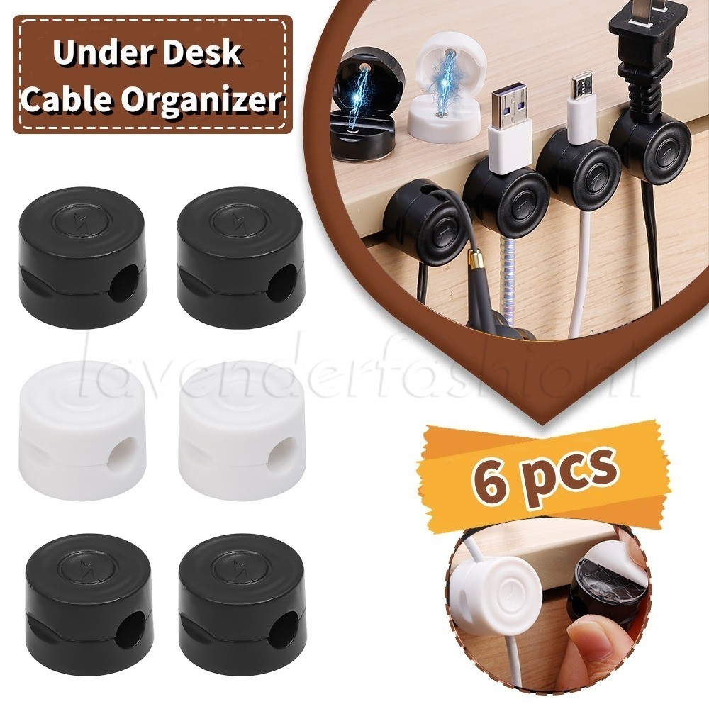 Magnetic Phone Cable Clips - Portable, Self-adhesive - Under Desk ...