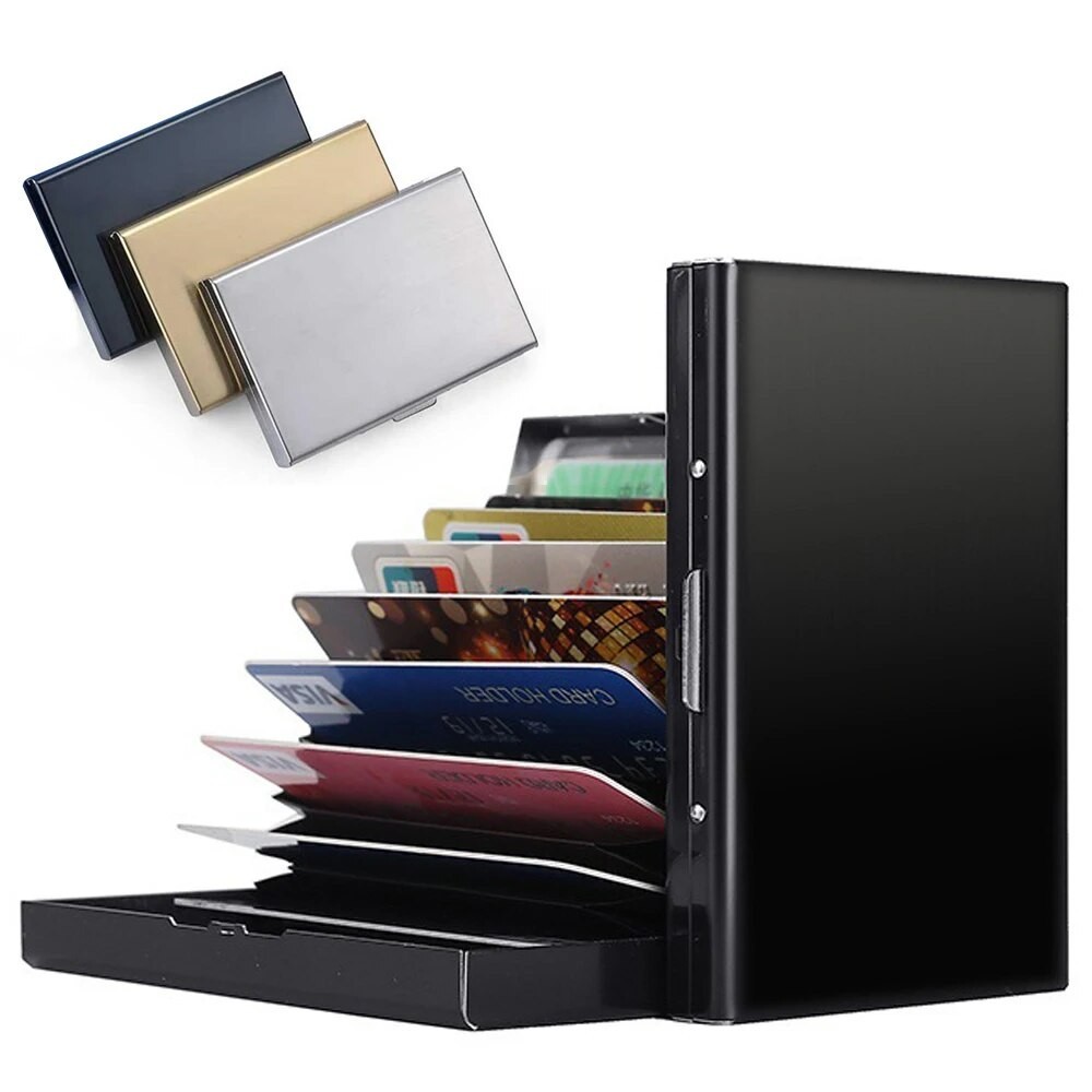 Aluminum Metal Credit Card Holder Men Slim Anti Protect Travel ID ...